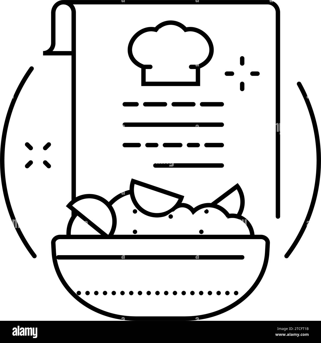 recipe creation restaurant chef line icon vector illustration Stock ...