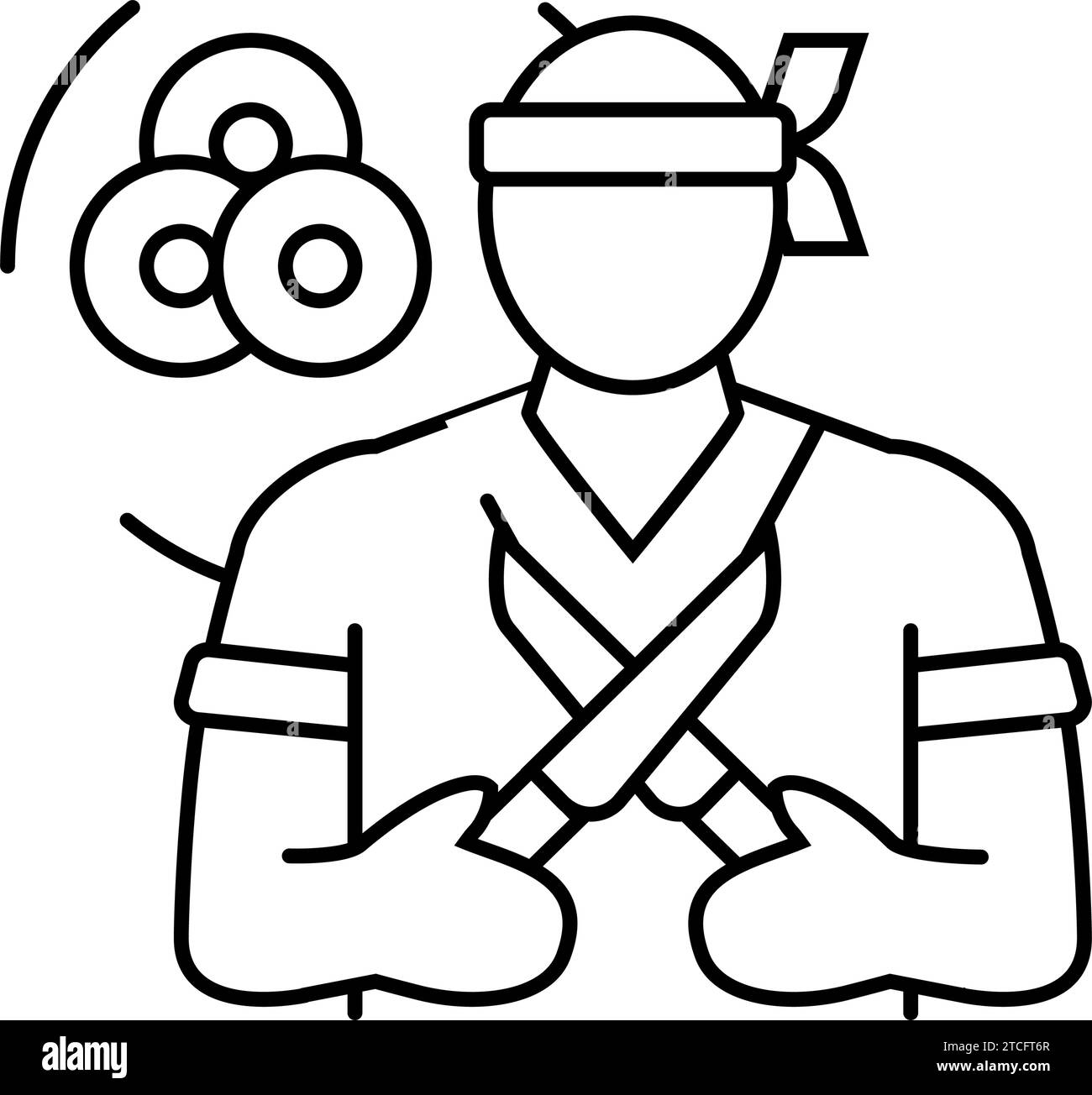 sushi chef restaurant line icon vector illustration Stock Vector Image ...