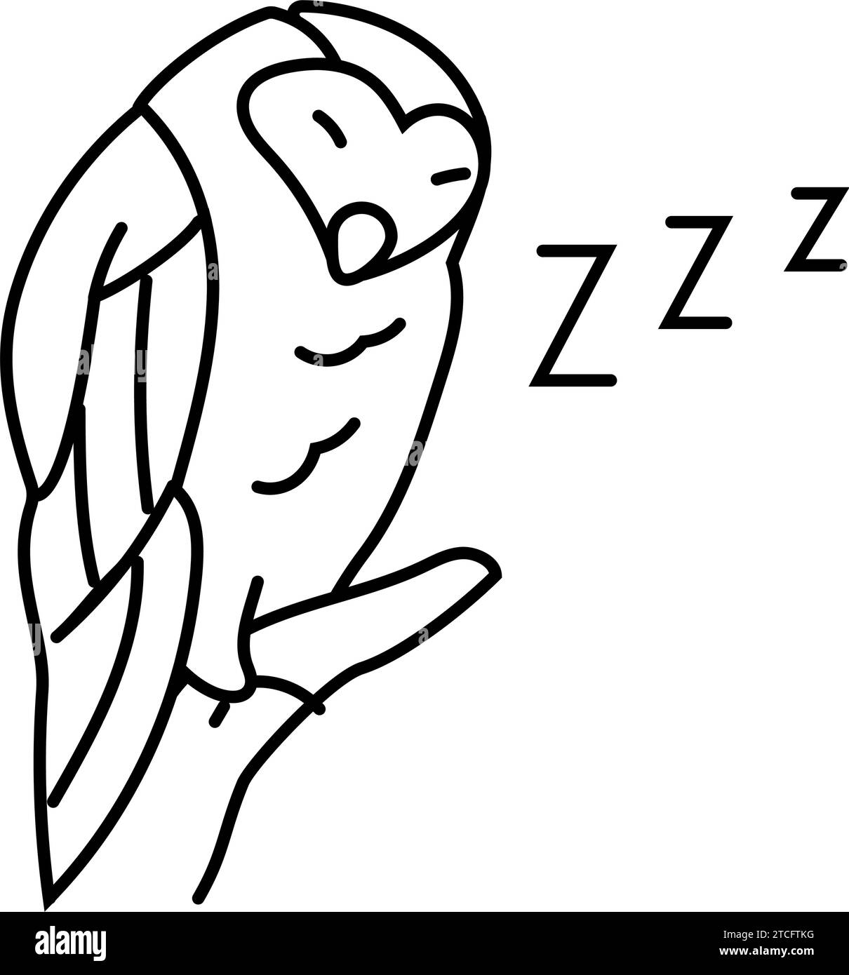 sleepy owl sleep night line icon vector illustration Stock Vector Image ...