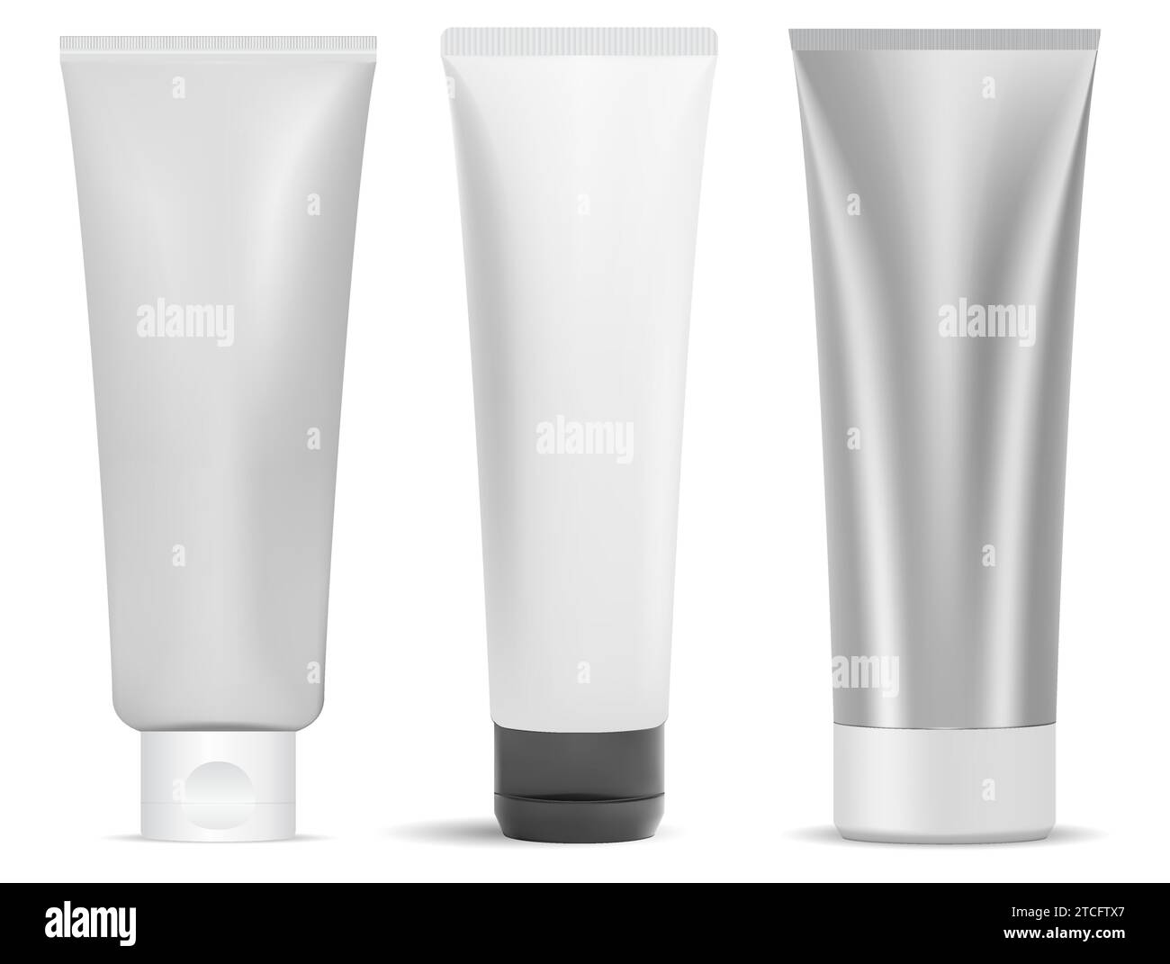 White tube mockup. Isolated toothpaste package, vector illustration ...