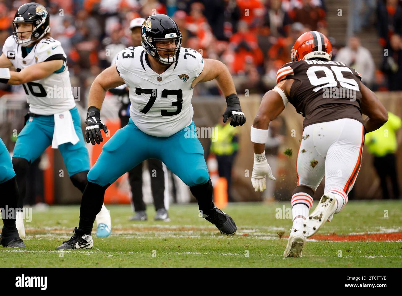 Jacksonville Jaguars offensive lineman Blake Hance (73) looks to block ...