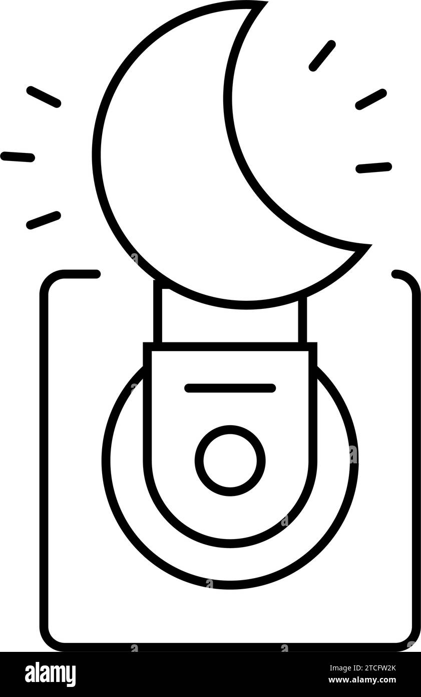 nightlight sleep night line icon vector illustration Stock Vector Image ...