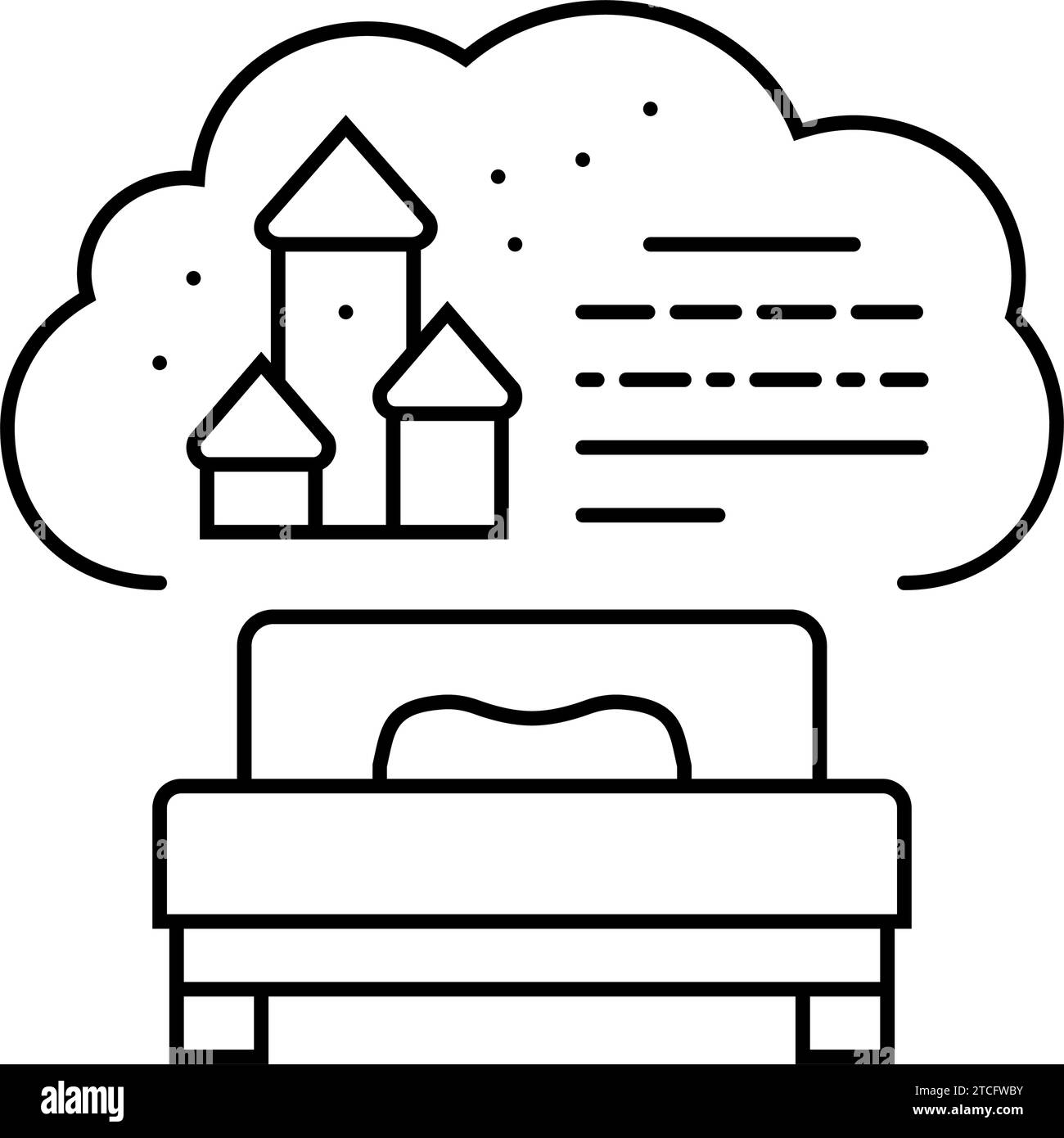 bedtime story sleep night line icon vector illustration Stock Vector ...