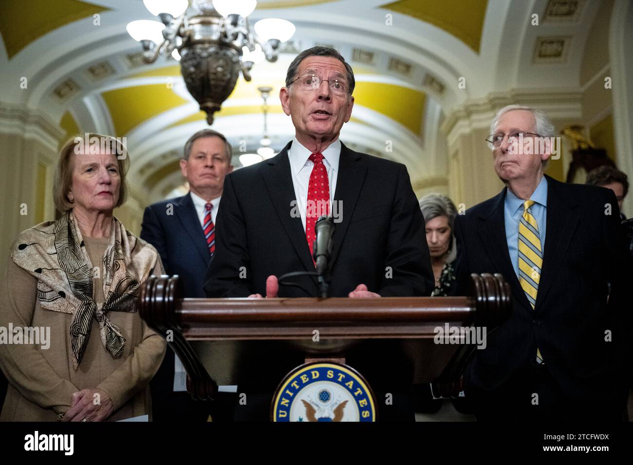 Senator John Barrasso (R-WY) speaks to media during the weekly Senate ...