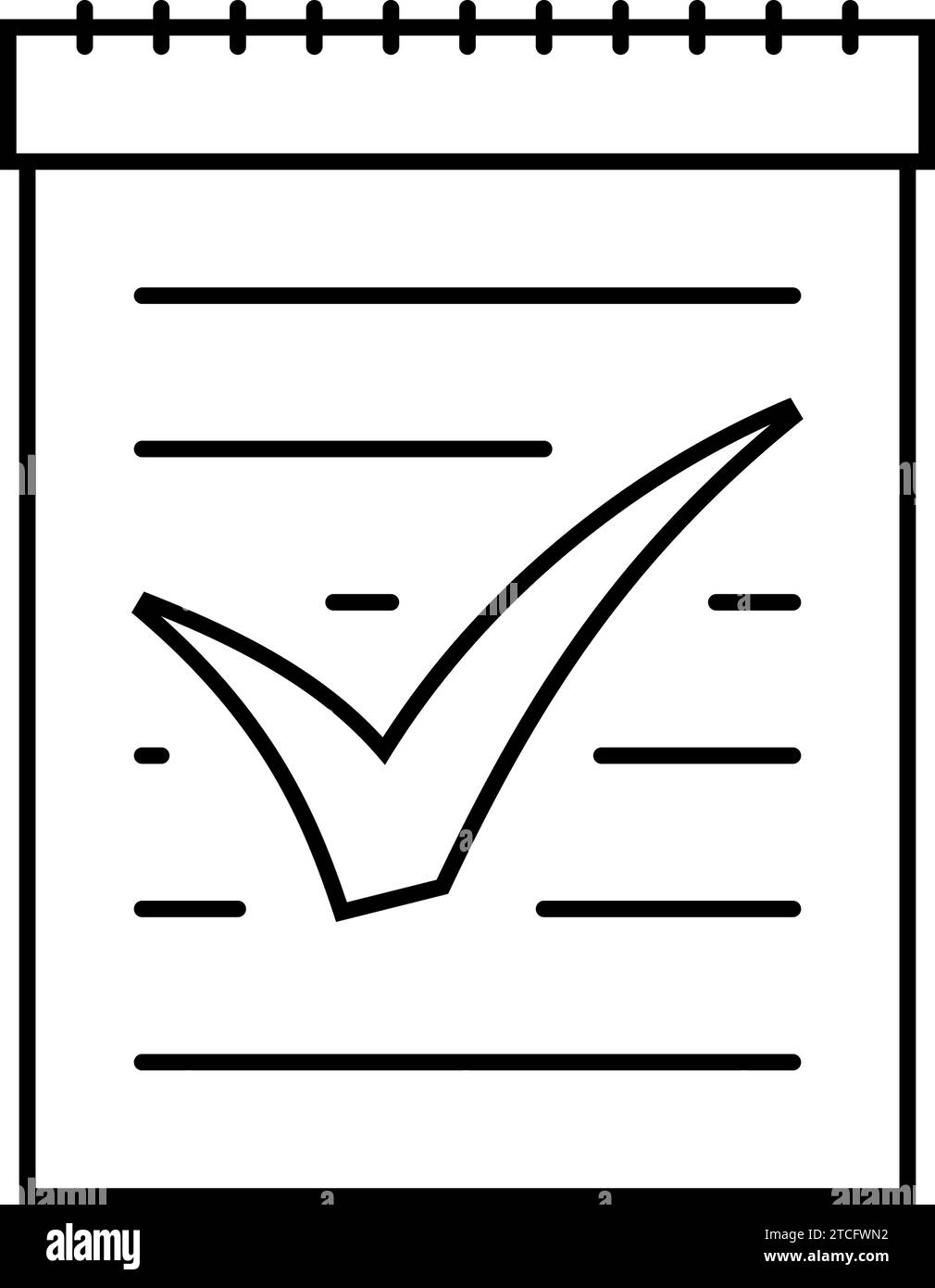 notepad check mark line icon vector illustration Stock Vector Image ...