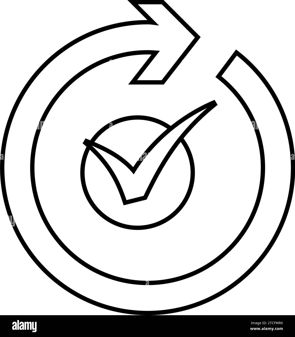 successful update mark line icon vector illustration Stock Vector Image ...