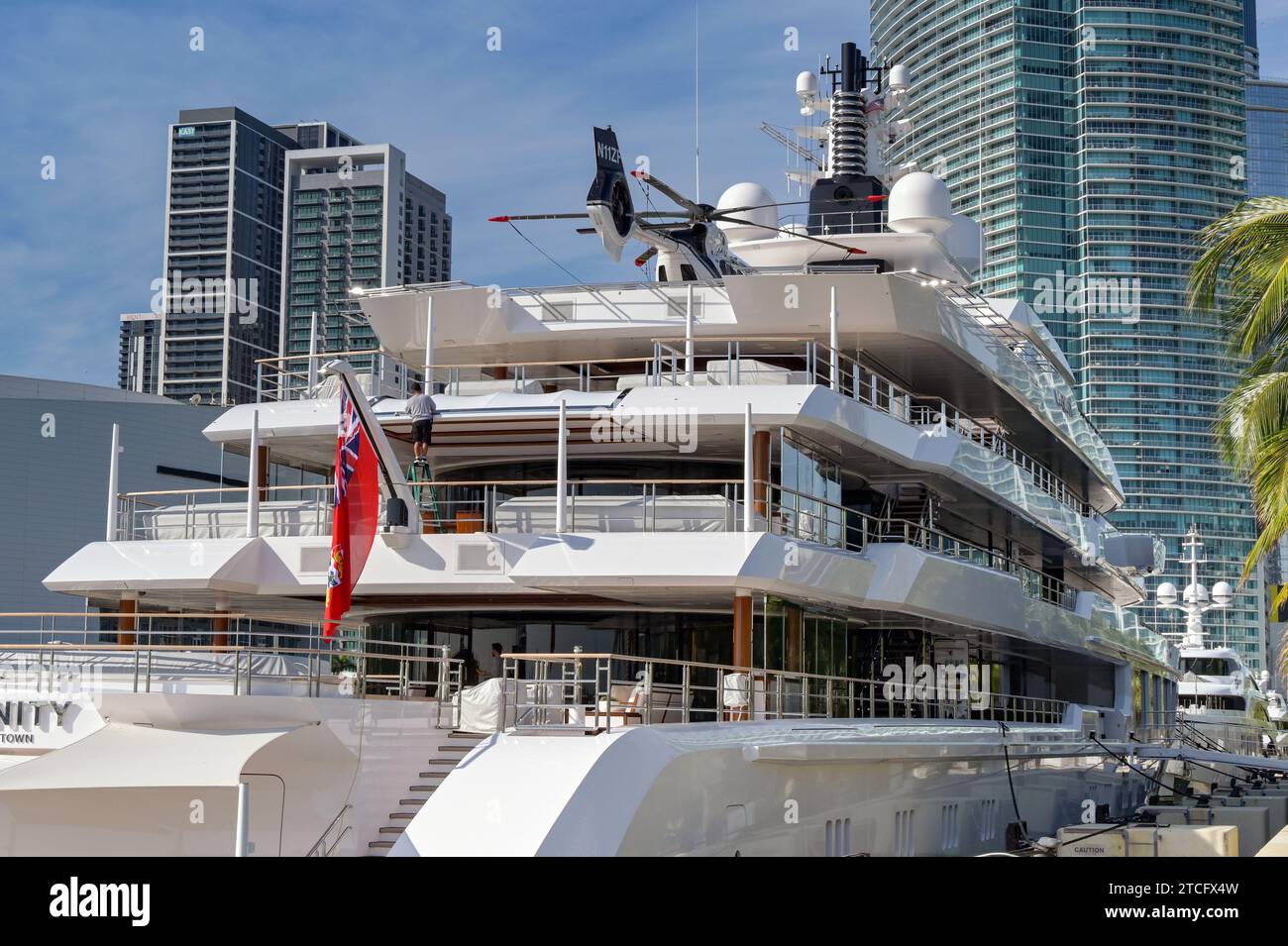 Miami, Florida, USA - 5 December 2023: Rear view of the luxury super ...