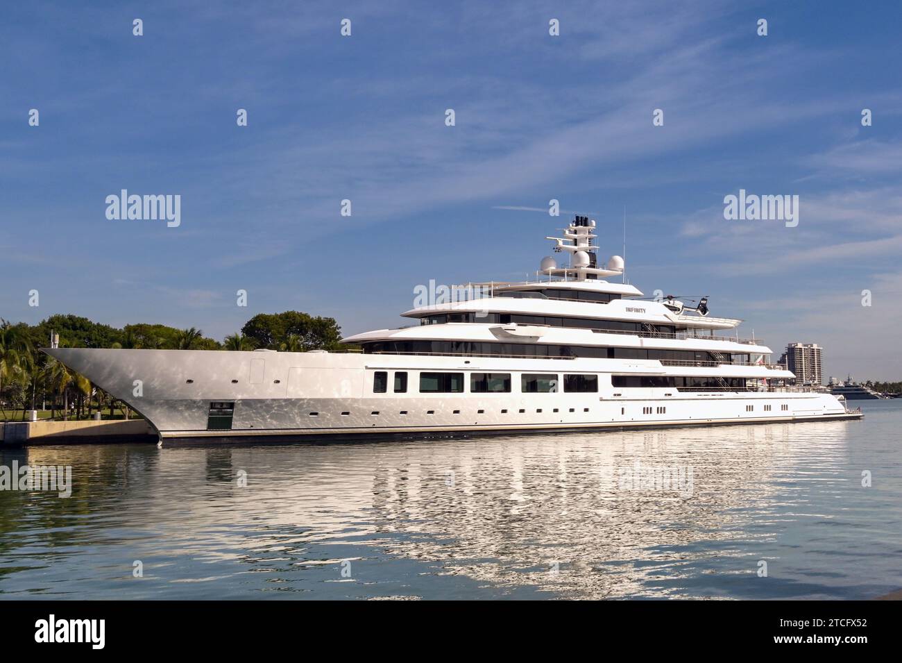 Miami, Florida, USA - 5 December 2023: Luxury super yacht Infinity in ...