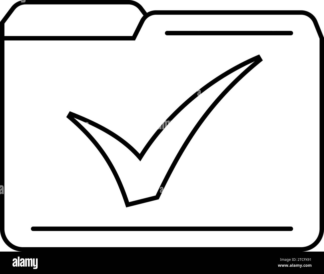 folder check mark line icon vector illustration Stock Vector Image & Art - Alamy