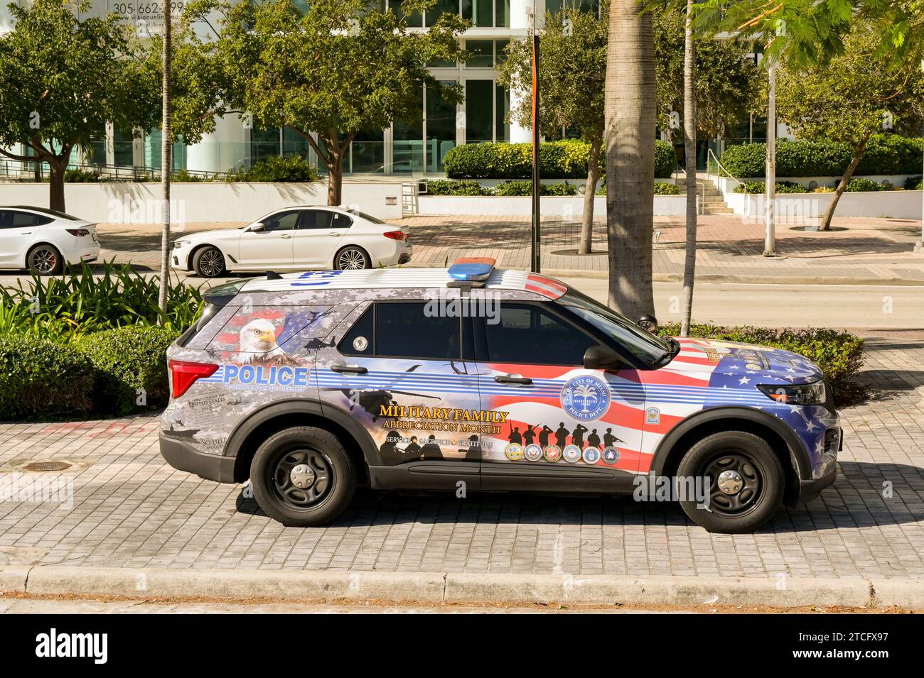 Miami, Florida, USA - 3 December 2023: Police patrol car operated by ...