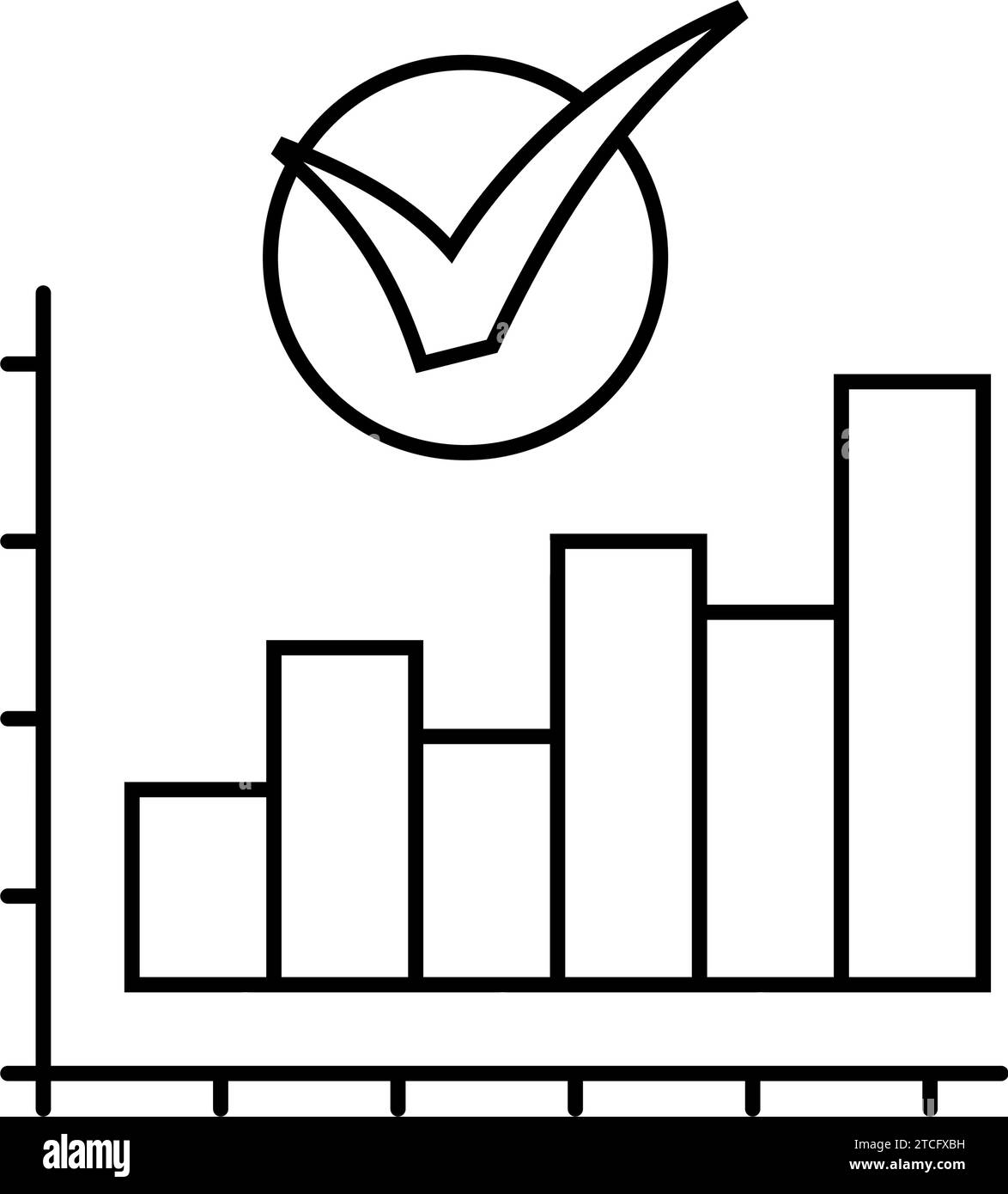 graph check mark line icon vector illustration Stock Vector Image & Art ...