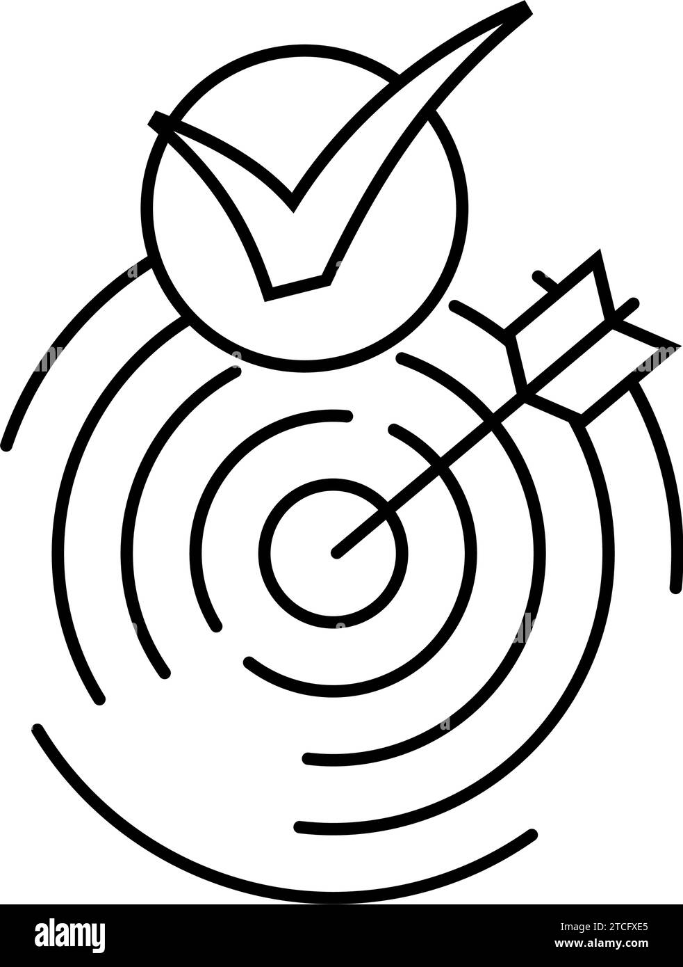 arrow target check mark line icon vector illustration Stock Vector ...