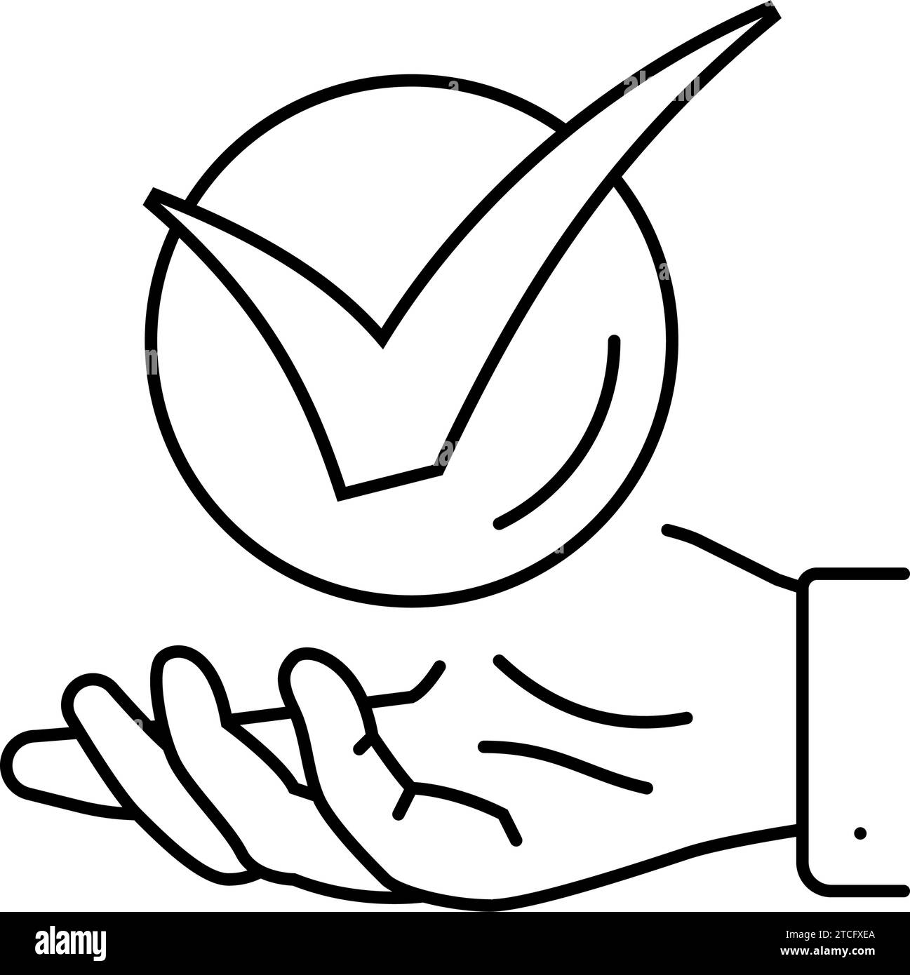hand check mark line icon vector illustration Stock Vector Image & Art ...