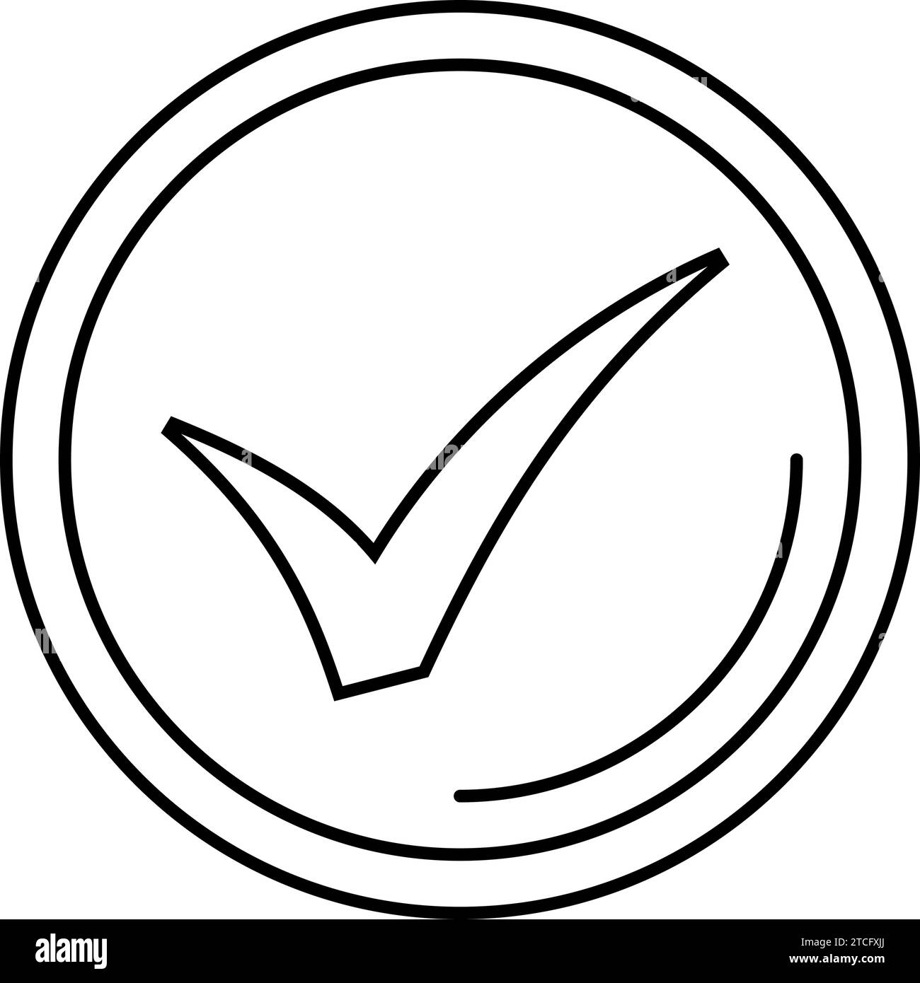 check mark circle line icon vector illustration Stock Vector Image ...