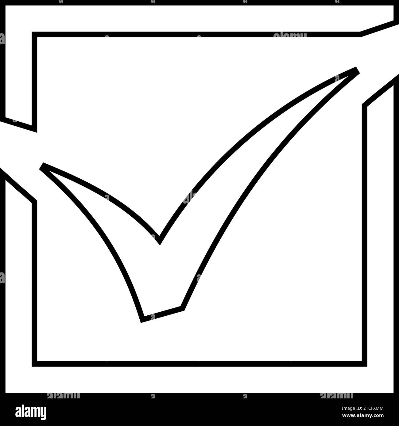 checkbox mark line icon vector illustration Stock Vector Image & Art - Alamy