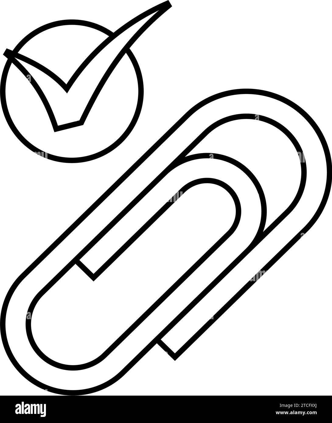 paper clip check mark line icon vector illustration Stock Vector Image ...