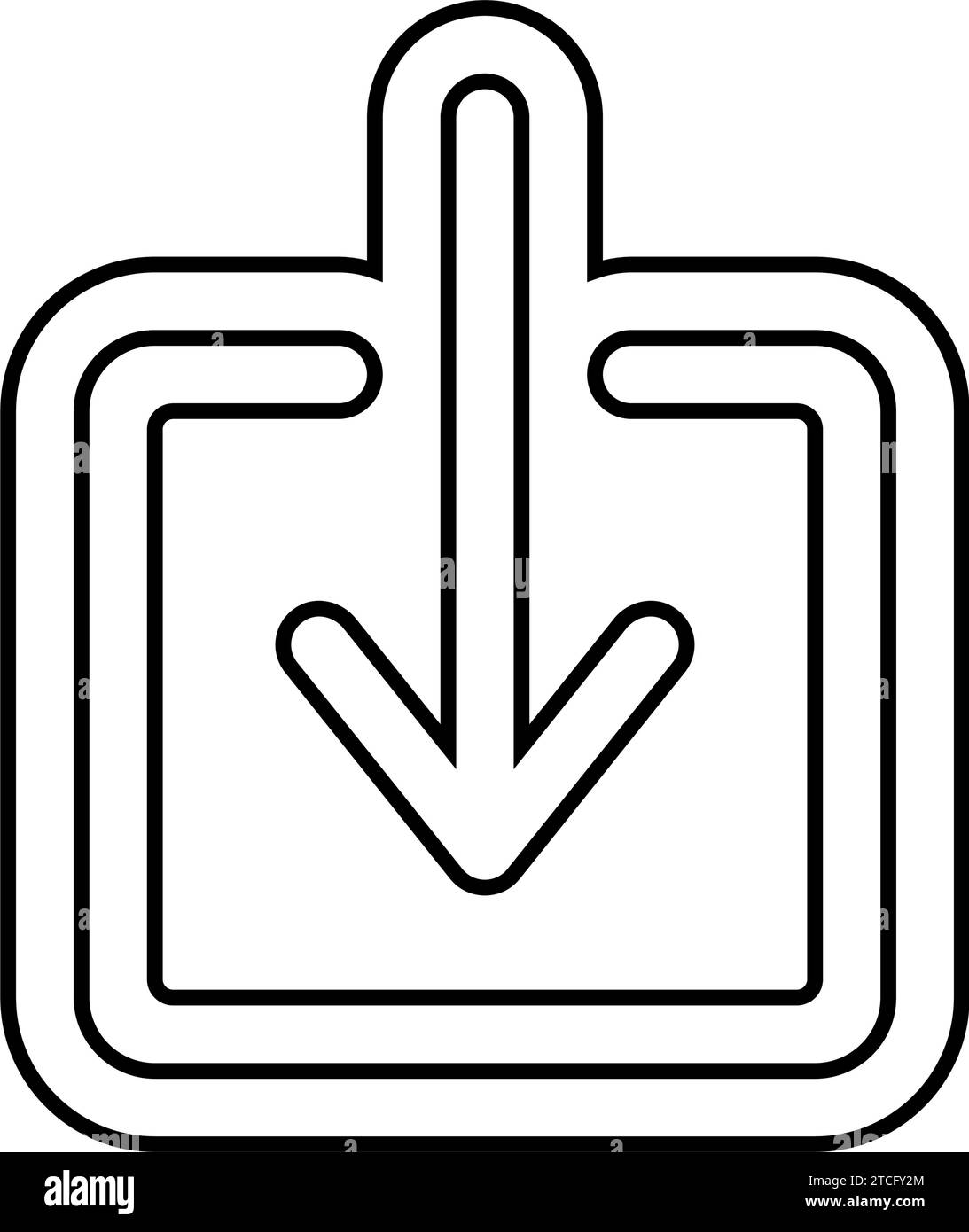 down arrow data loading line icon vector illustration Stock Vector ...