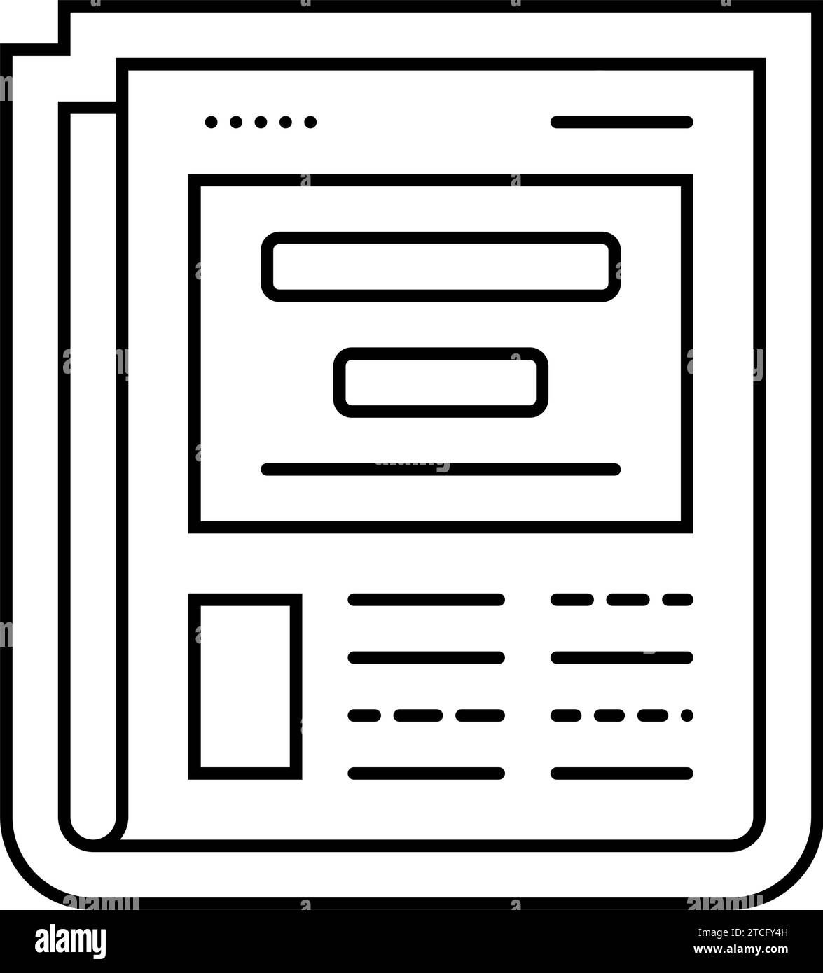 newspaper download file line icon vector illustration Stock Vector ...