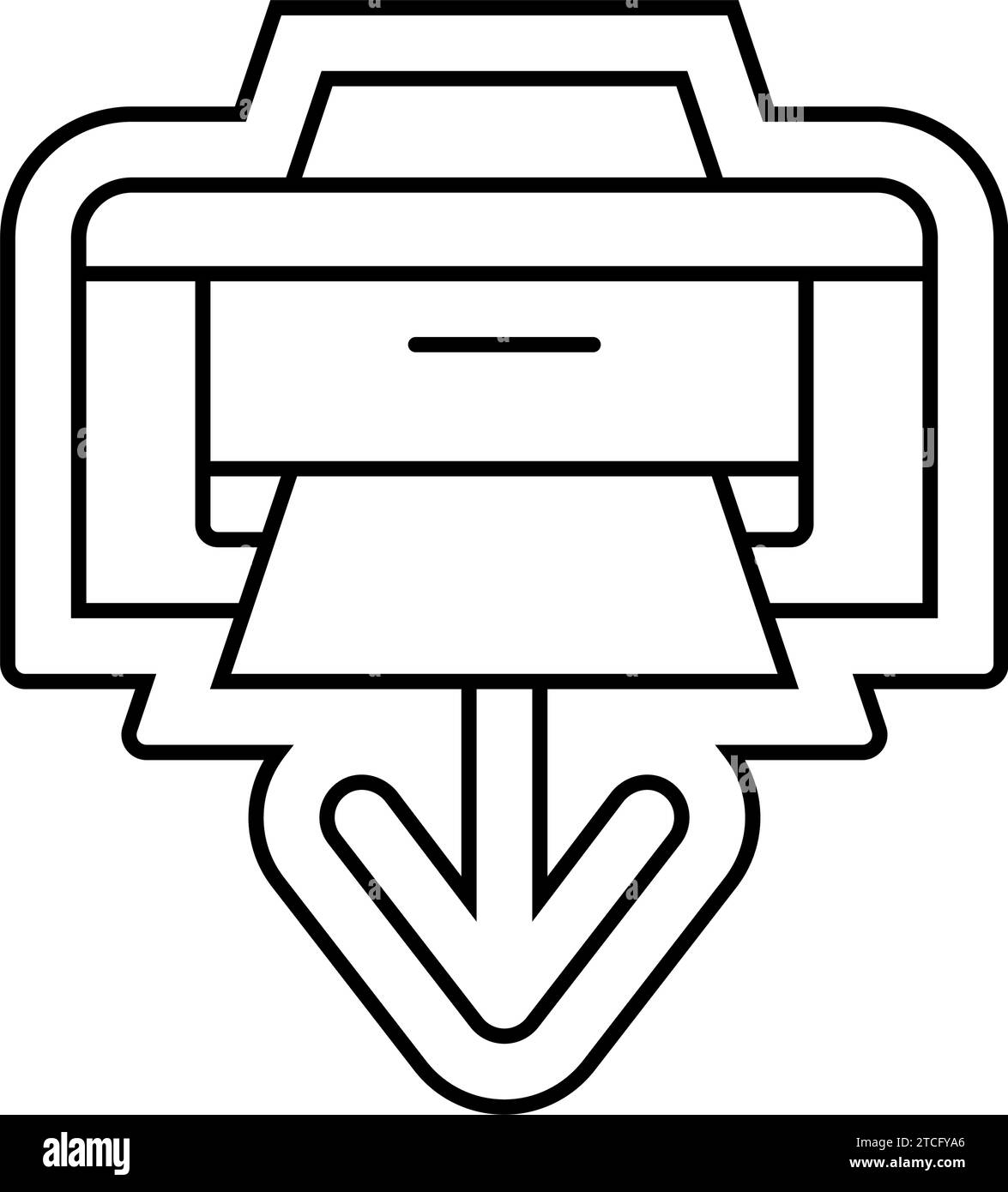 printer loading document line icon vector illustration Stock Vector ...