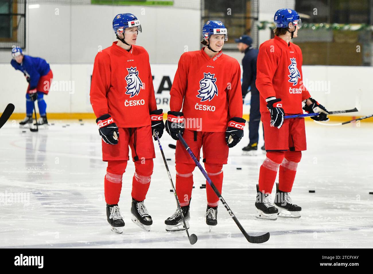 Pribram, Czech Republic. 12th Dec, 2023. L-R Vojtech Port, Matteo Koci ...