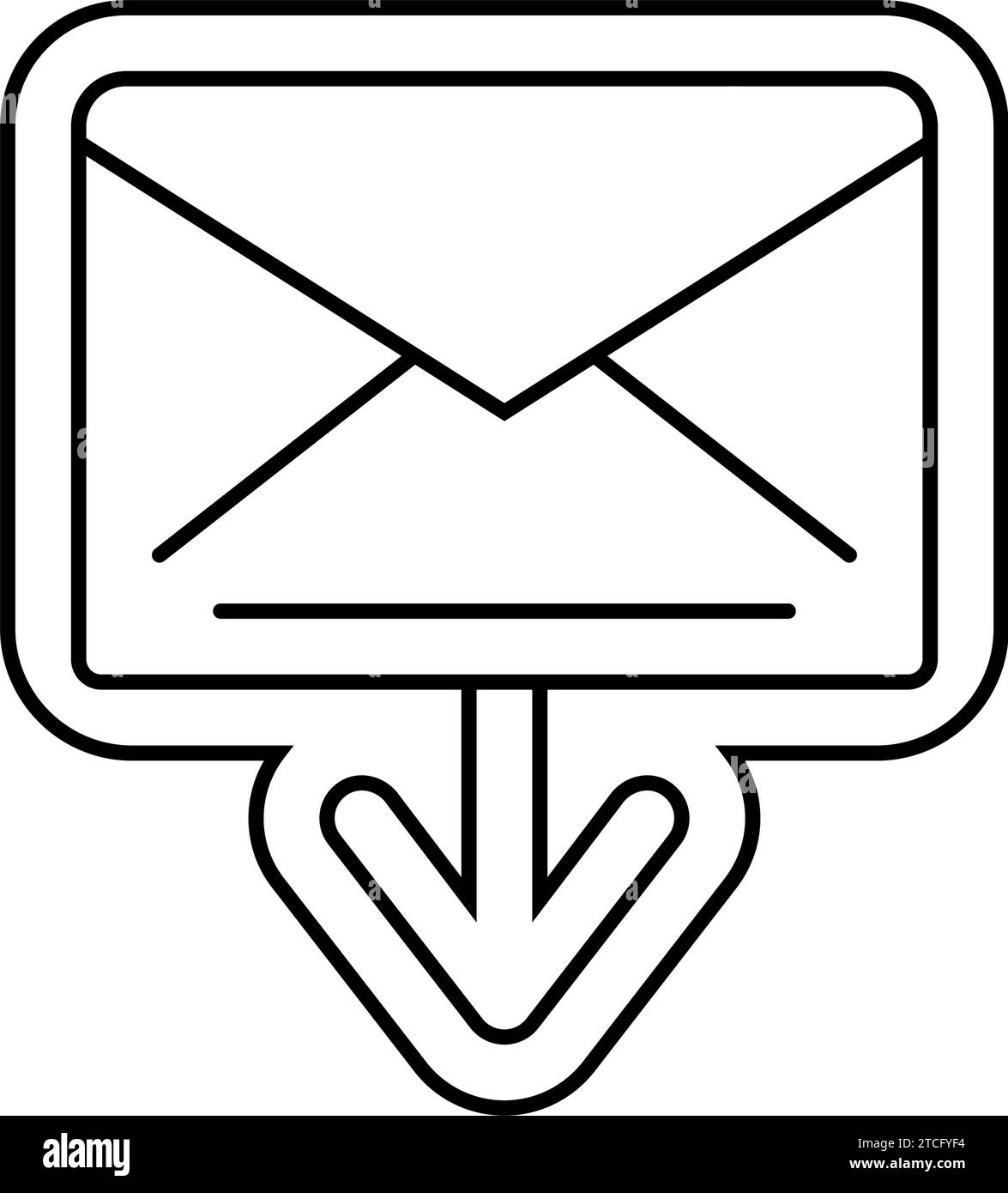 closed envelope message loading line icon vector illustration Stock ...