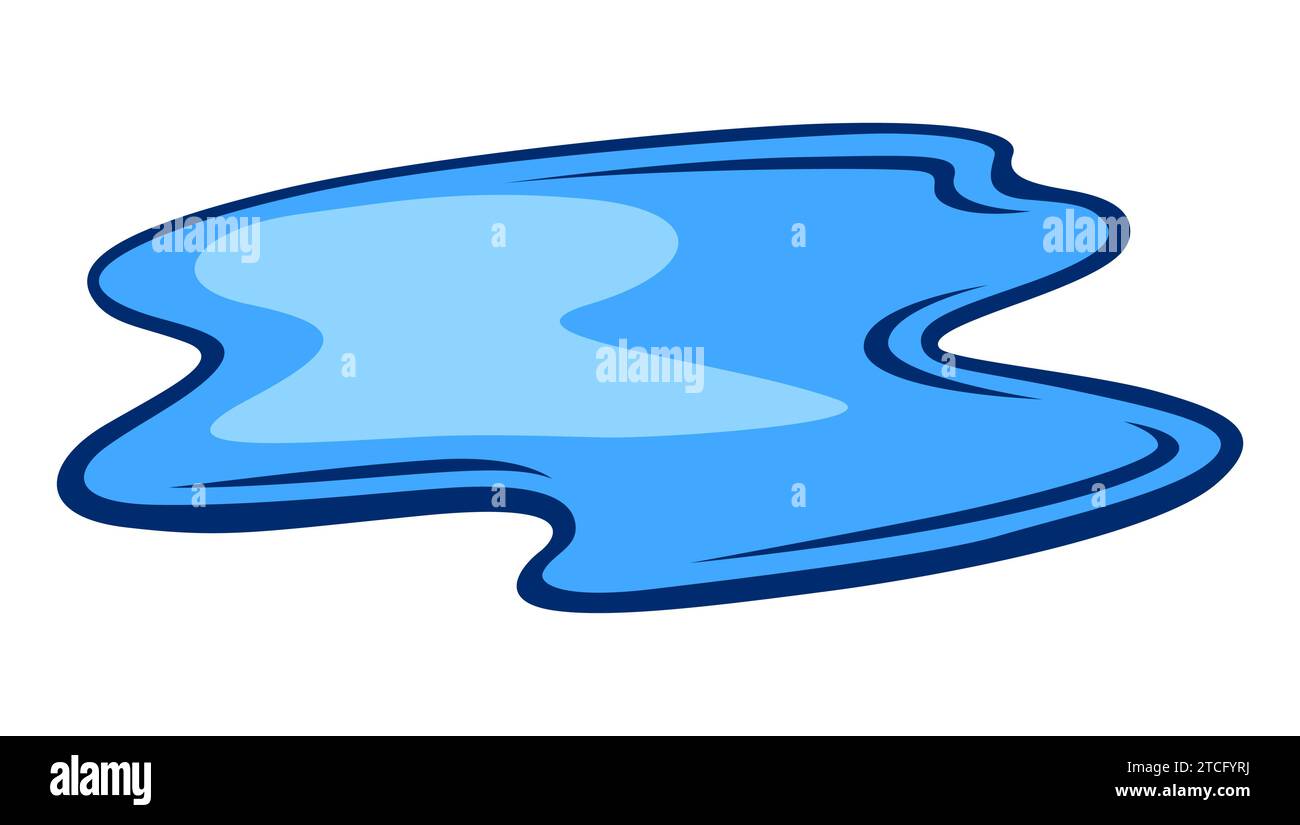 Illustration of water puddle. Image of spilled liquid, autumn rain or ...