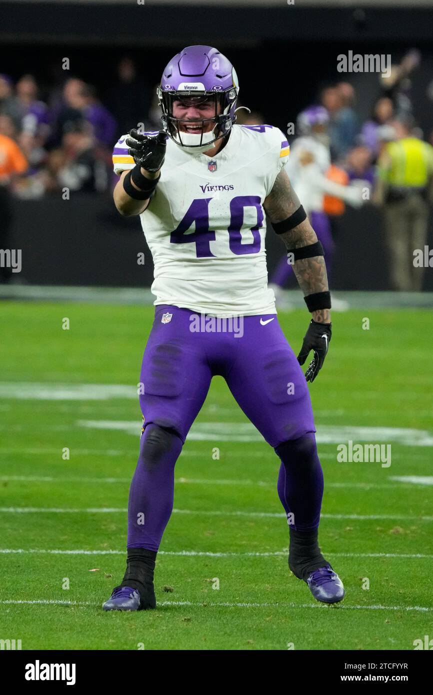 Minnesota Vikings linebacker Ivan Pace Jr. (40) lines up against the ...