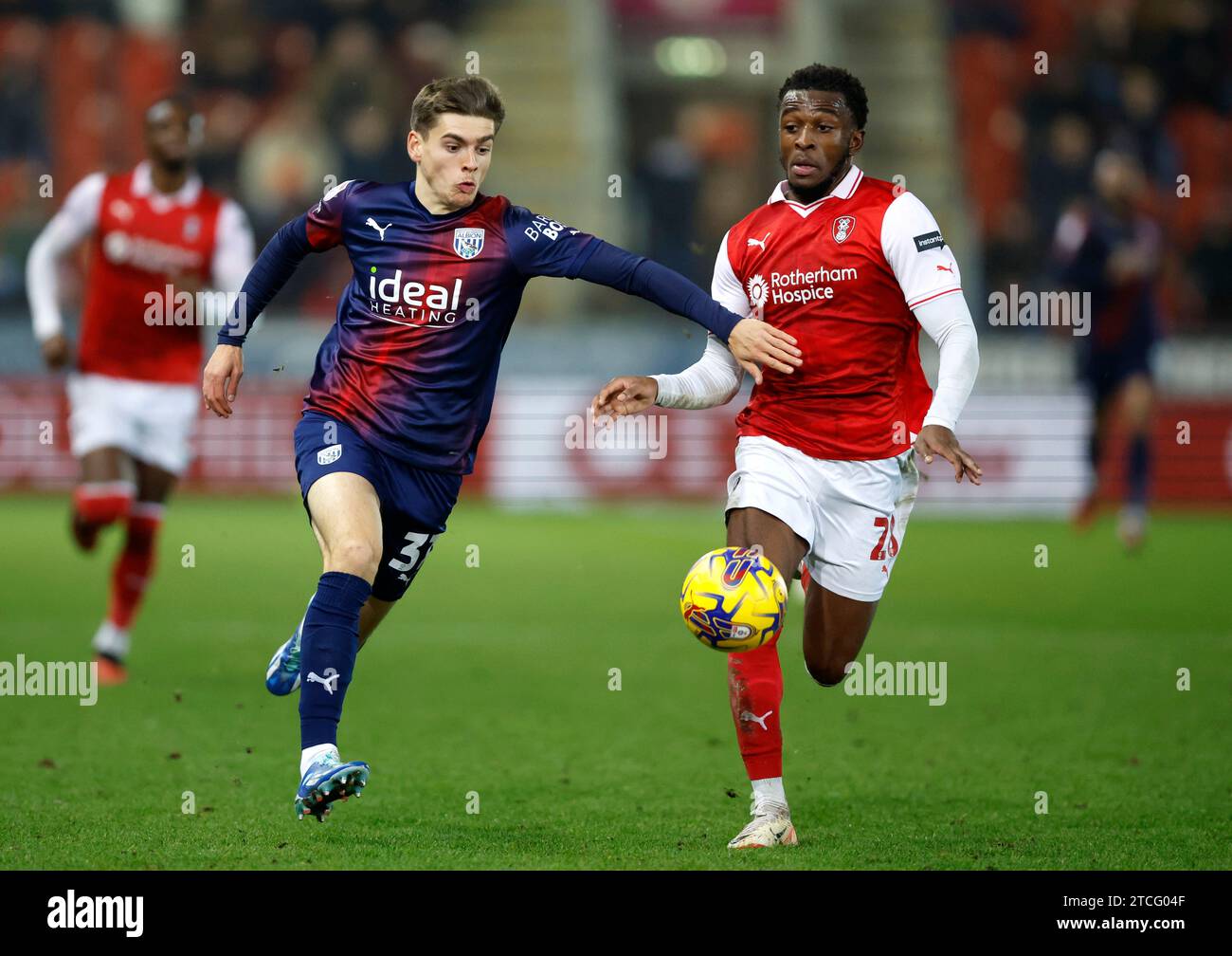 Rotherham United's Sebastian Revan (right) and West Bromwich Albion's ...