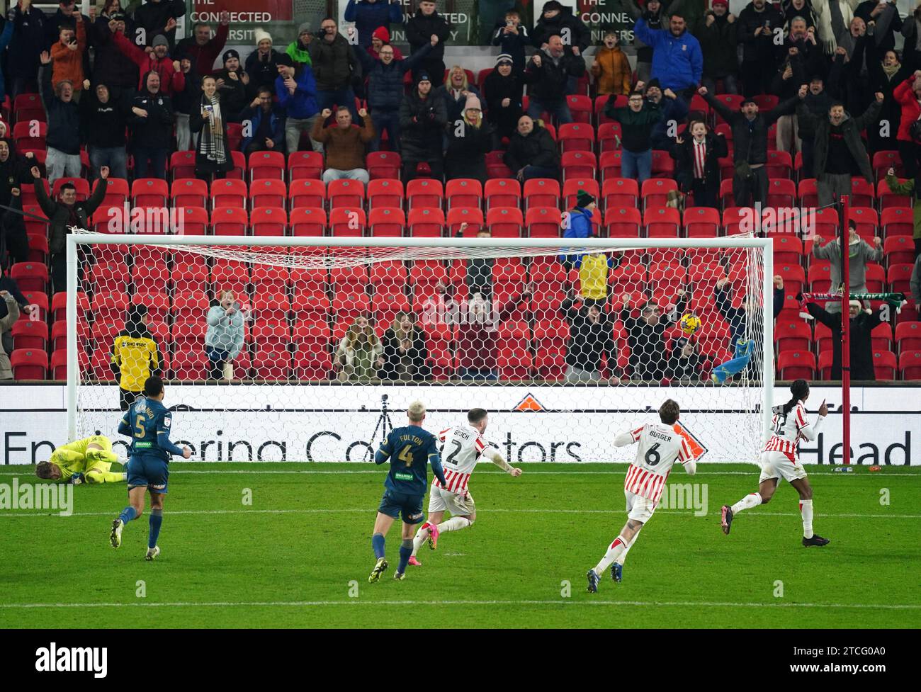 Stoke City's Daniel Johnson (right) celebrates scoring their side's ...