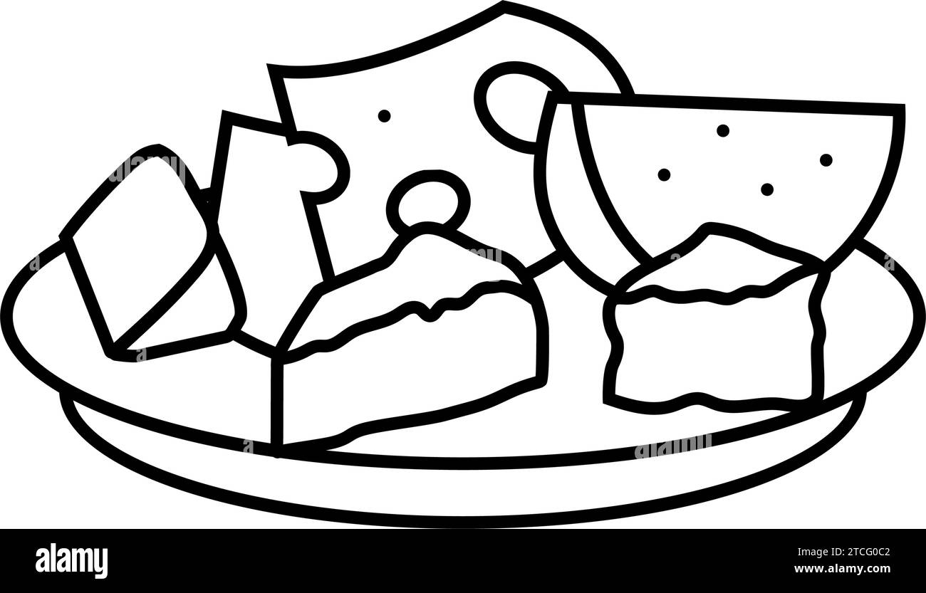 Cheese platter illustration Black and White Stock Photos & Images - Alamy