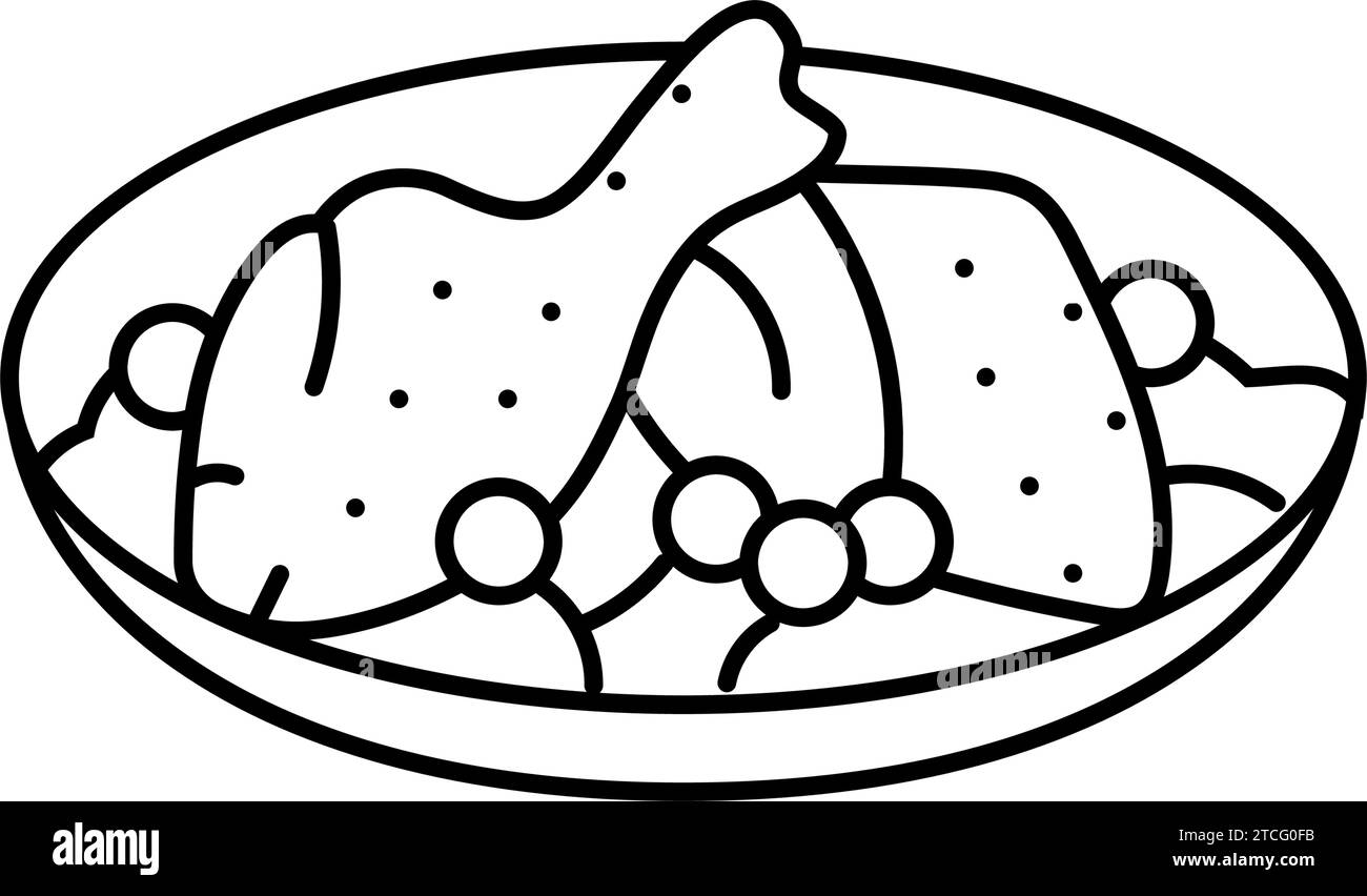 coq au vin french cuisine line icon vector illustration Stock Vector ...