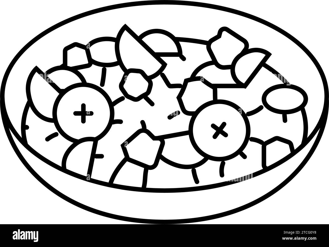 greek salad cuisine line icon vector illustration Stock Vector Image ...