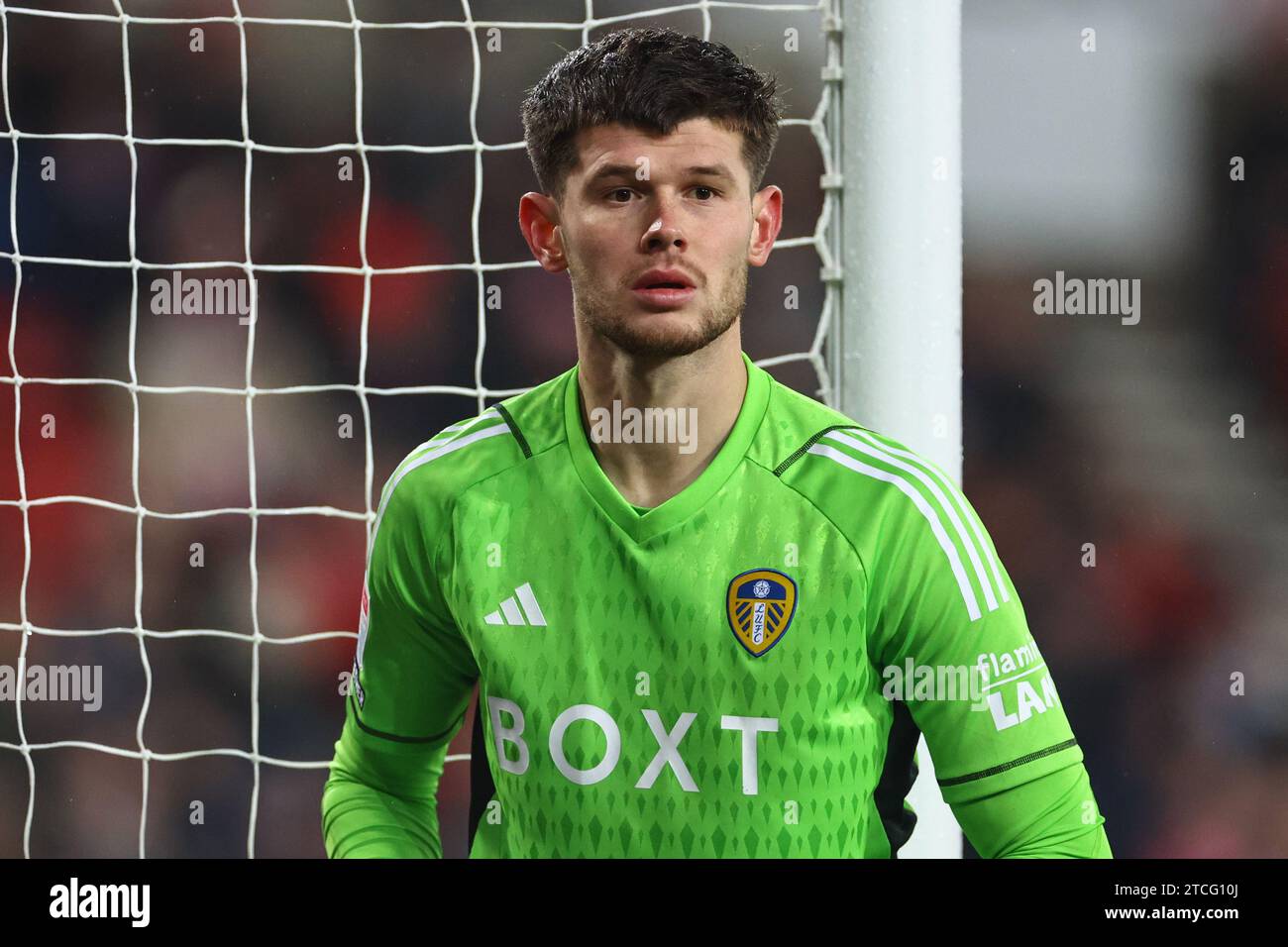 Illan Meslier #1 of Leeds United during the Sky Bet Championship match ...