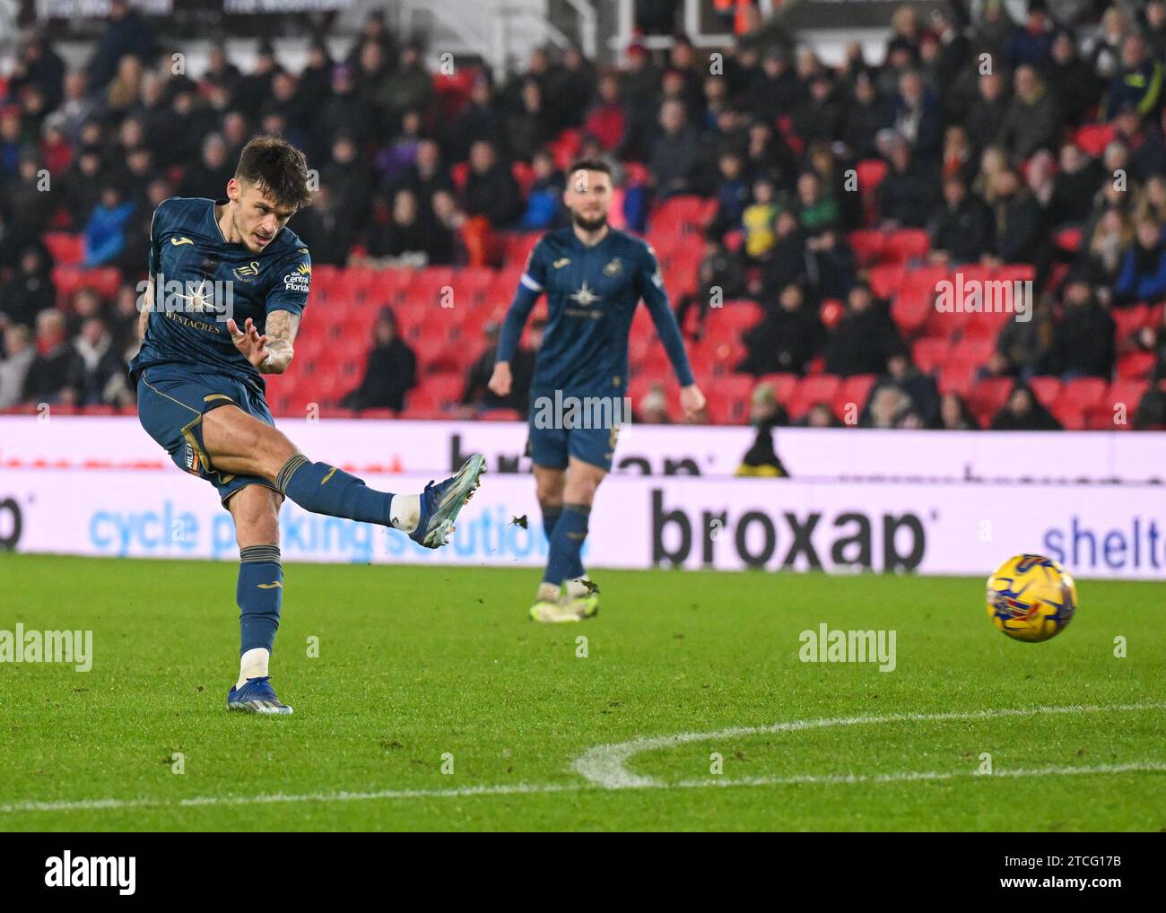 Jamie Paterson #12 of Swansea City shoots on goal, during the Sky Bet ...