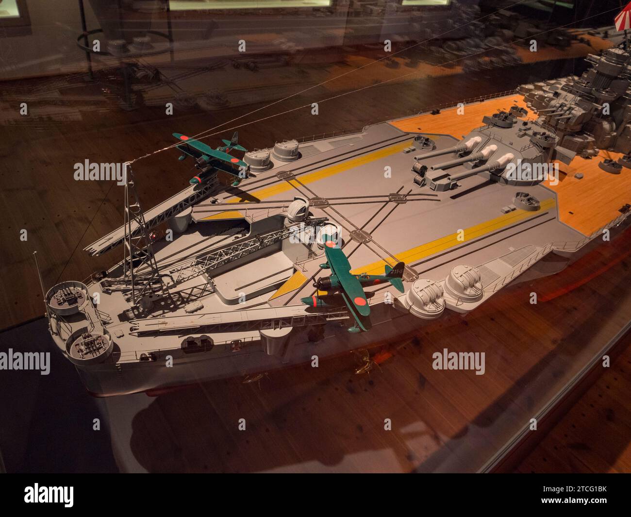 Model of the "Yamato" of the Imperial Japanese Navy showing 2 ...
