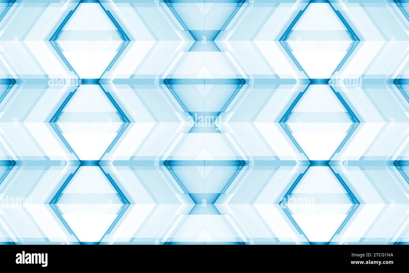 Blue 3D geometric abstract technology background with rhombus frames ...