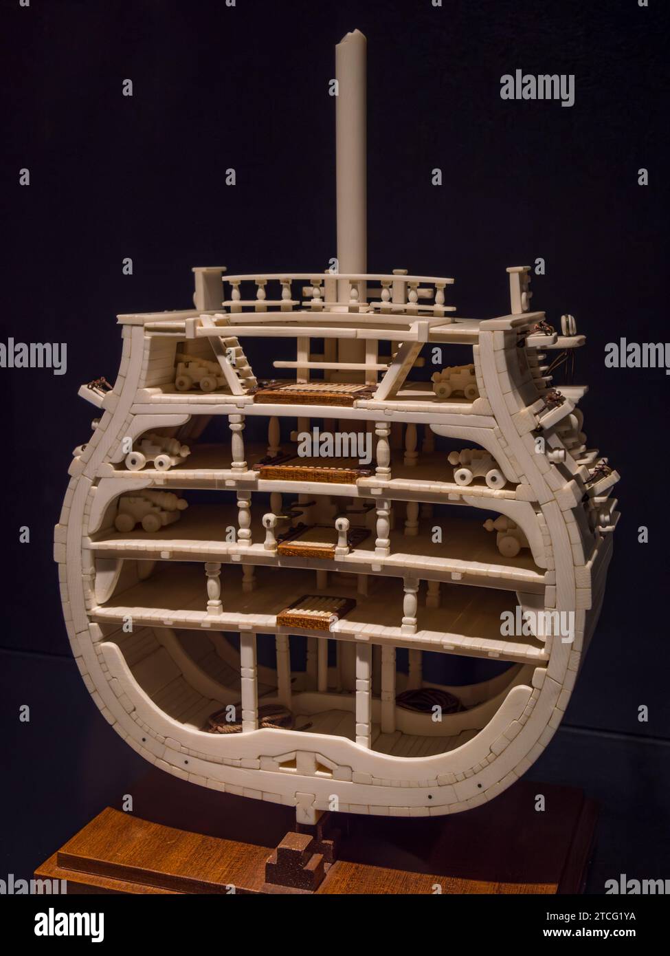 An ivory model cutaway of the HMS Victory in the International Maritime ...