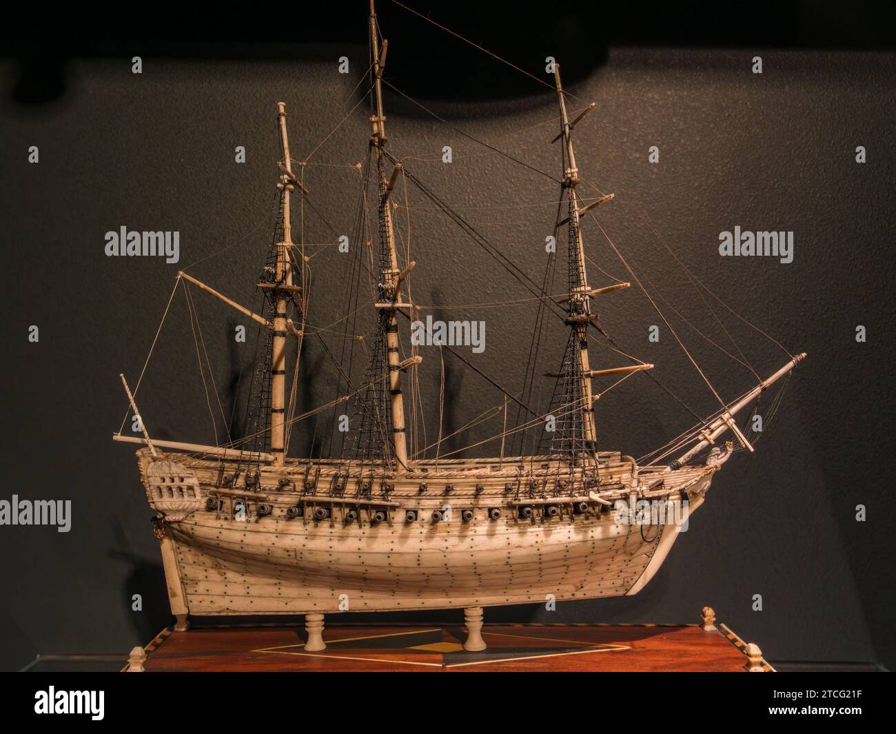 Ivory model of an English frigate, International Maritime Museum in ...