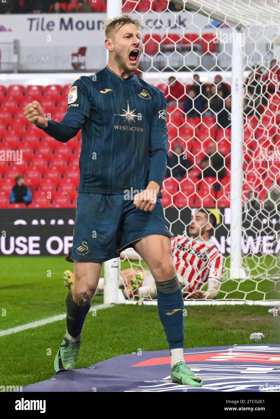 Harry Darling #6 of Swansea City celebrates his goal, during the Sky ...