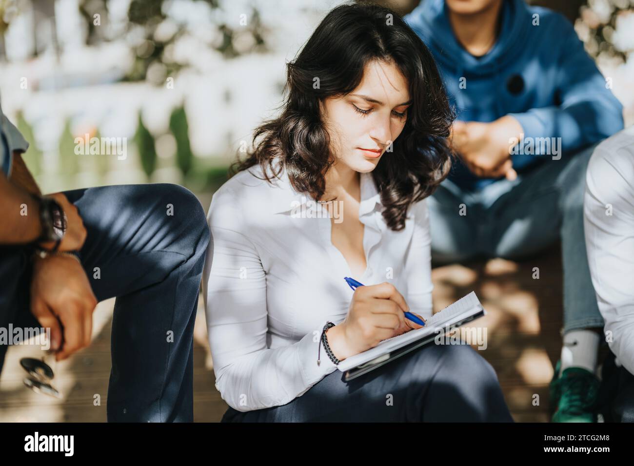 University students with effective studying skills, work towards better ...