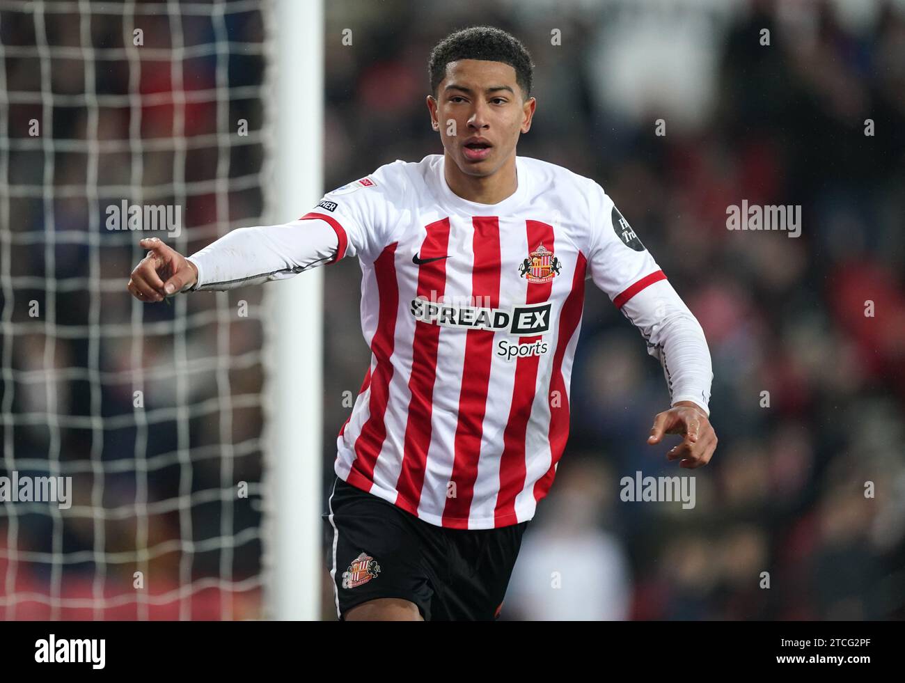 Sunderland's Jobe Bellingham celebrates scoring their side's first goal ...