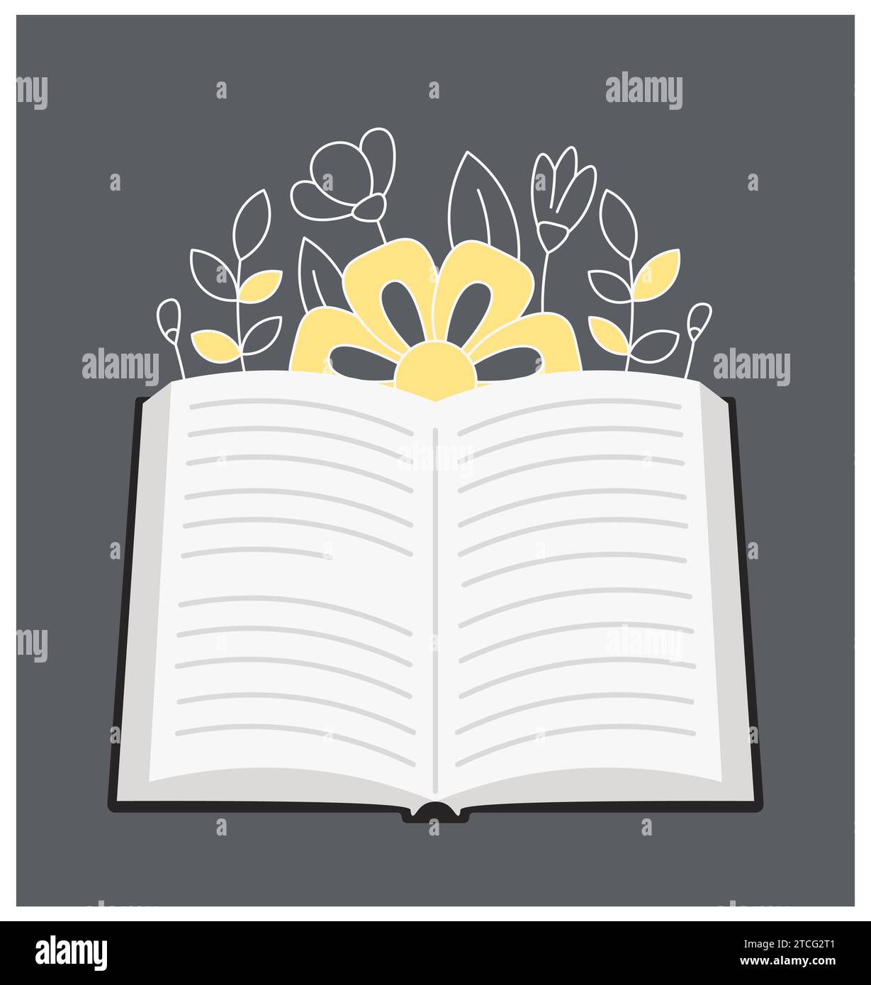 Book with flowers Stock Vector Image & Art - Alamy