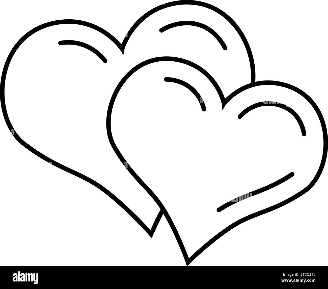 two hearts line icon vector illustration Stock Vector Image & Art - Alamy