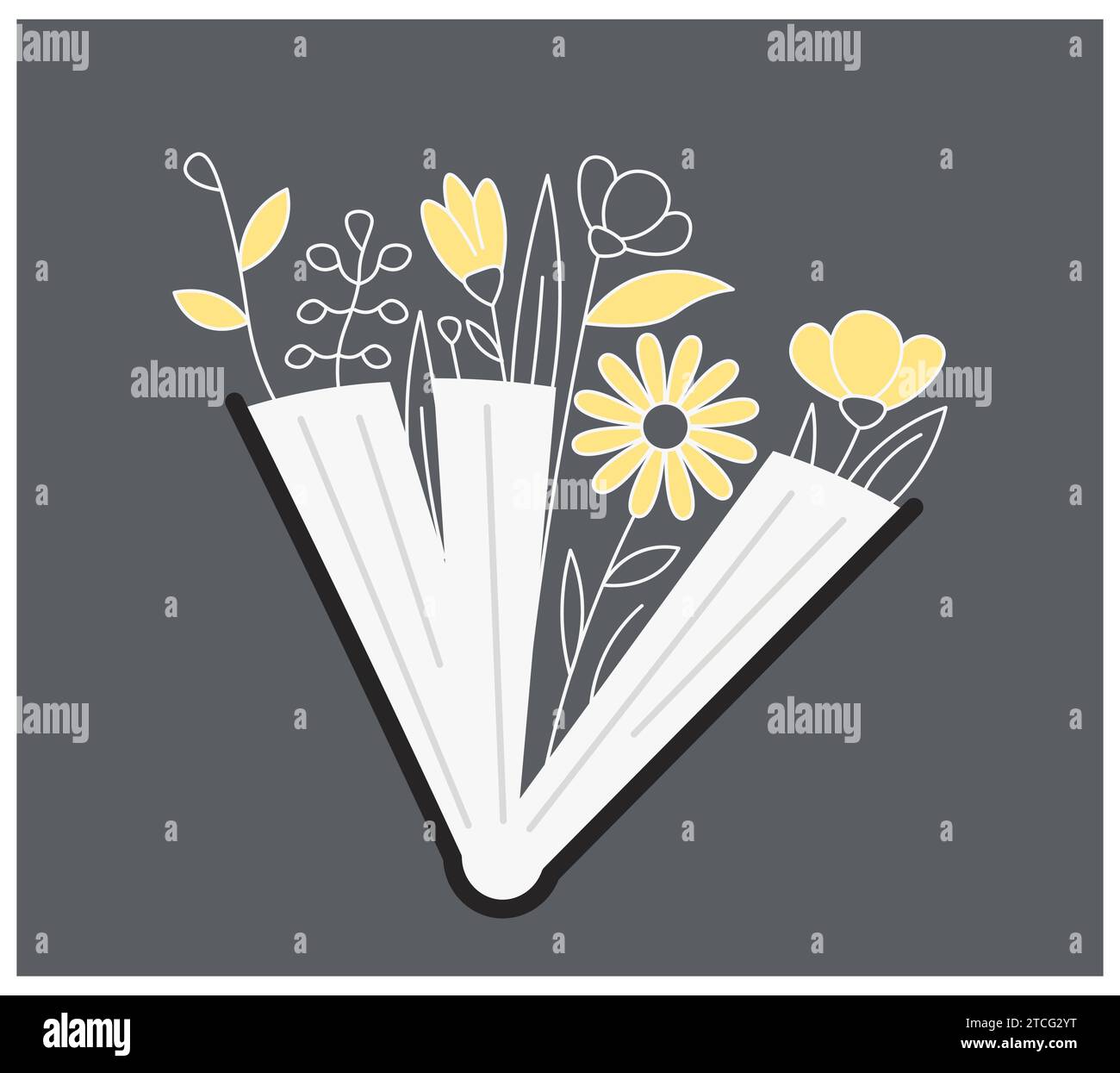 Book with flowers Stock Vector Image & Art - Alamy