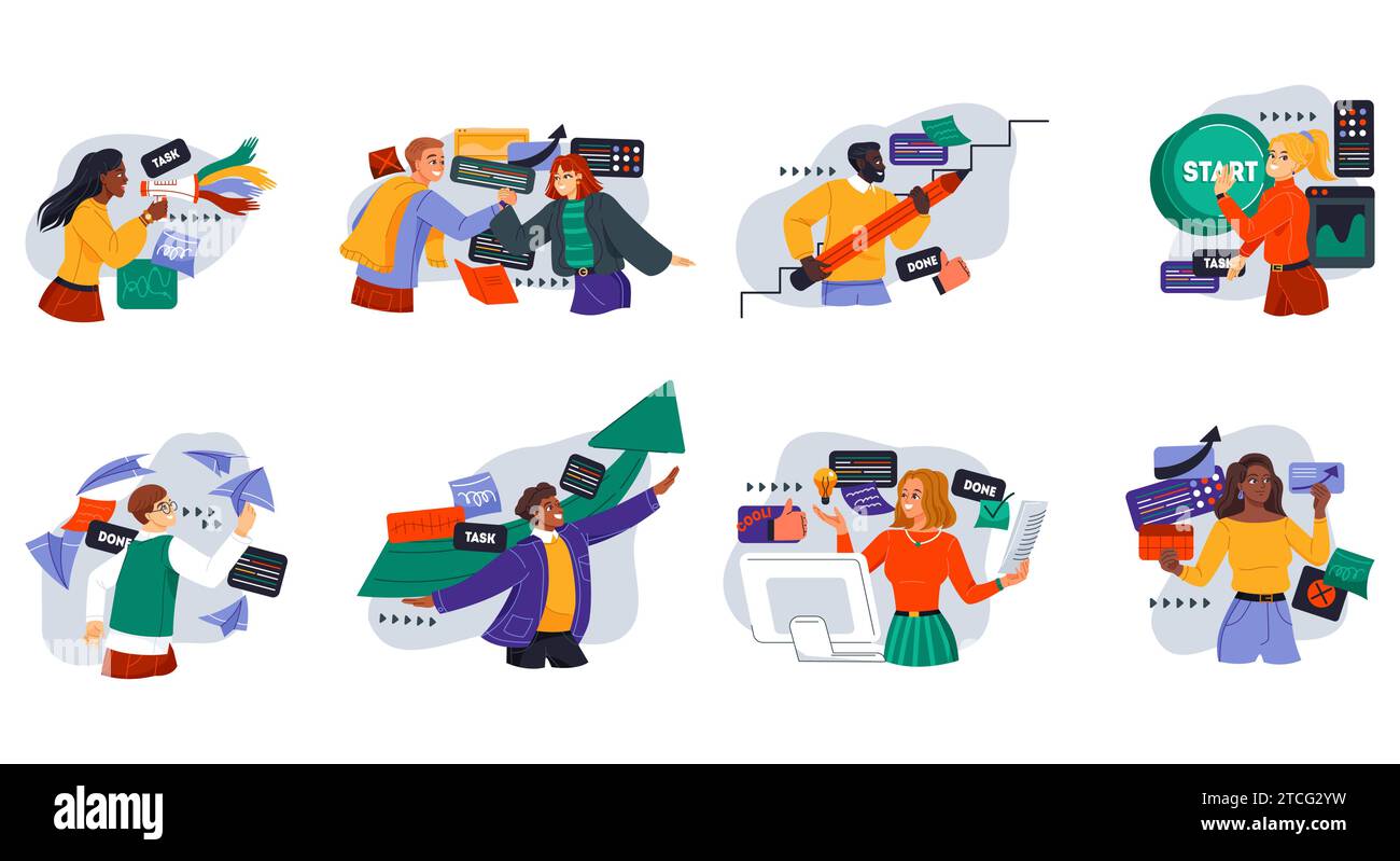 Vector Set of people building career Stock Vector Image & Art - Alamy