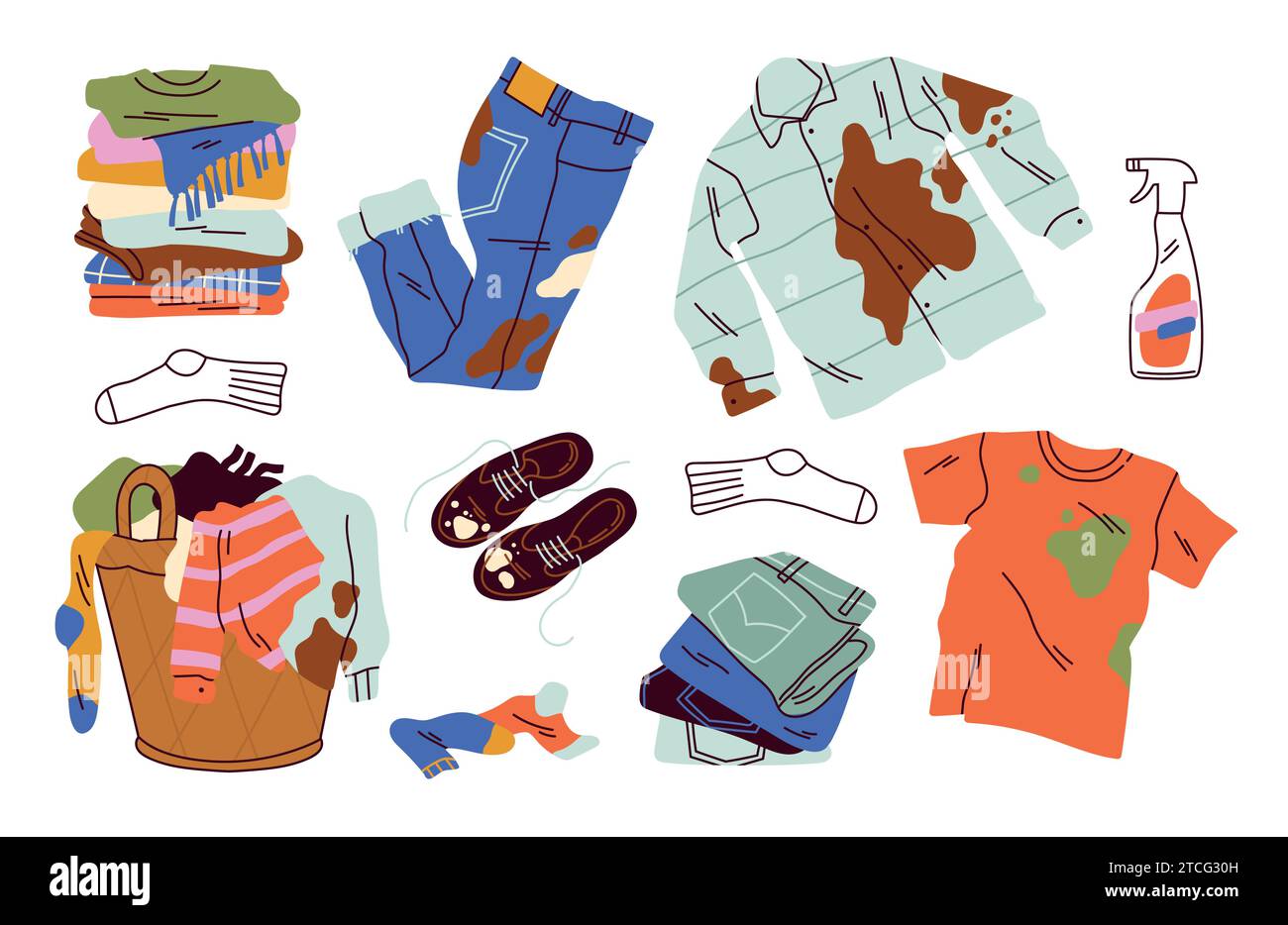 Dirty and clean clothes vector set Stock Vector Image & Art - Alamy