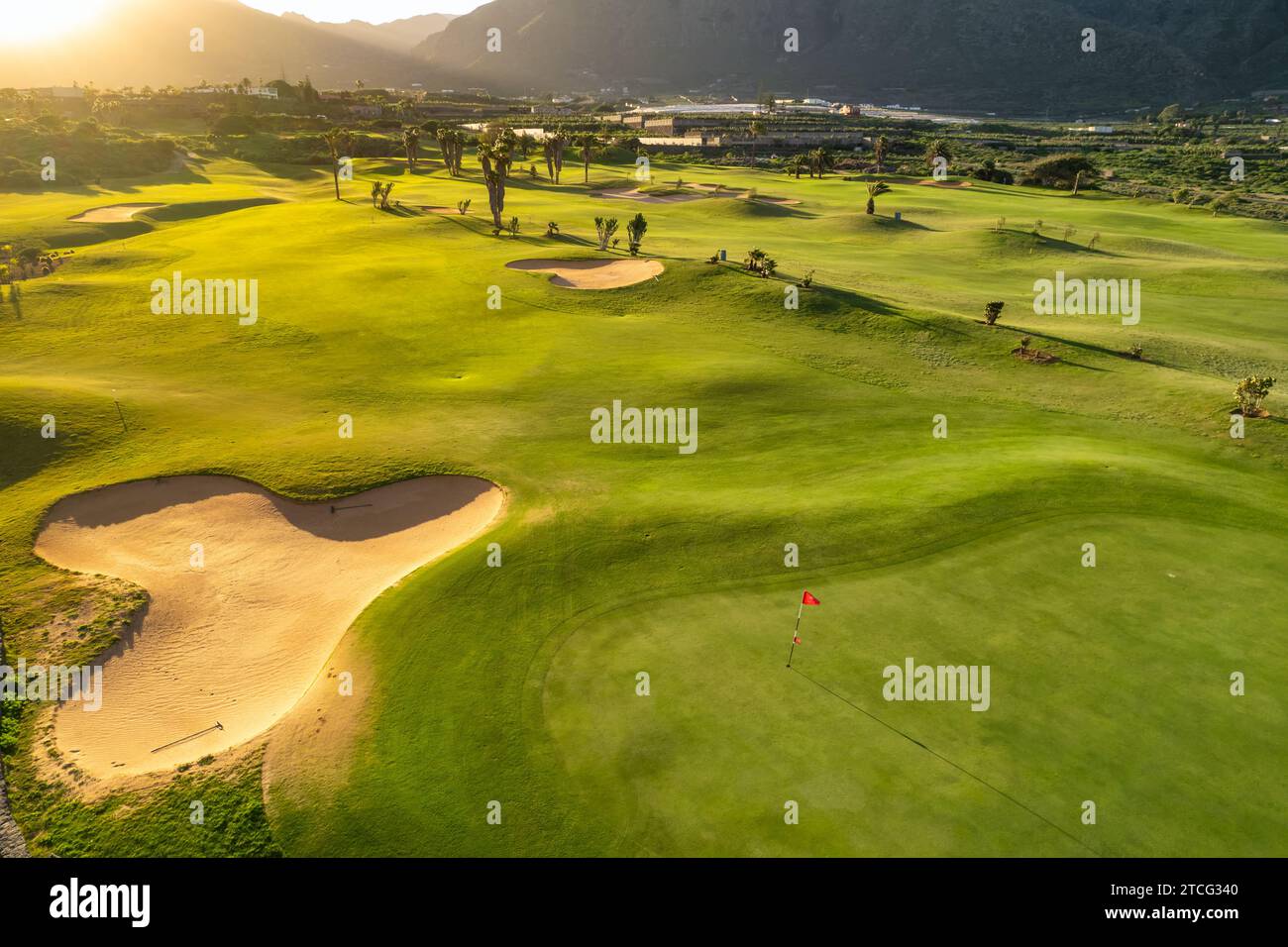 Aerial drone vibrant view golf hi-res stock photography and images - Alamy
