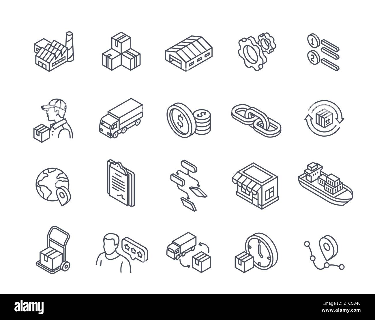Supply chain line icons vector set Stock Vector Image & Art - Alamy