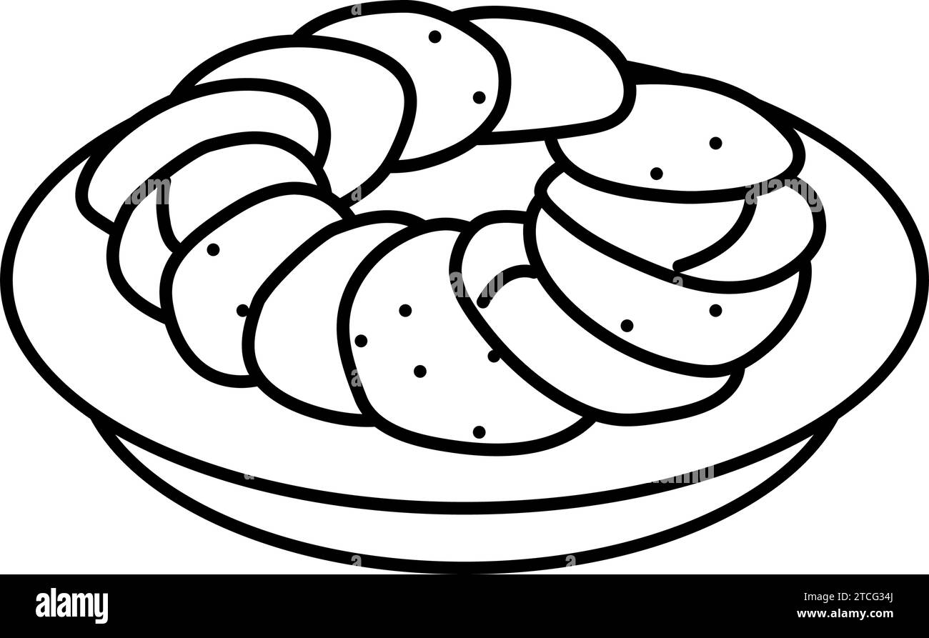 caprese salad italian cuisine line icon vector illustration Stock ...