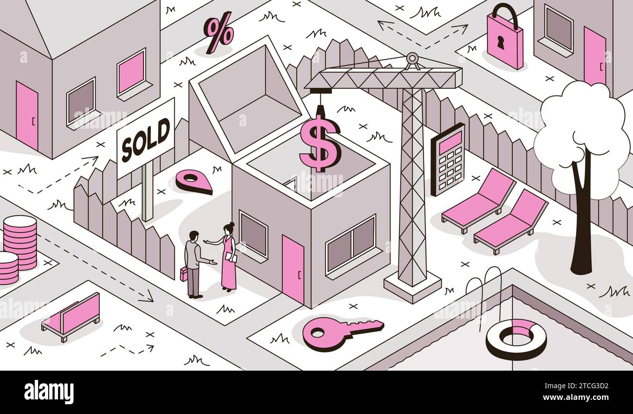 Online real estate agreement Stock Vector Images - Alamy